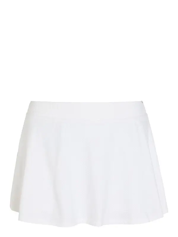 Vuori Baseline Gingham Stretch-jersey Mini Tennis Skirt - White