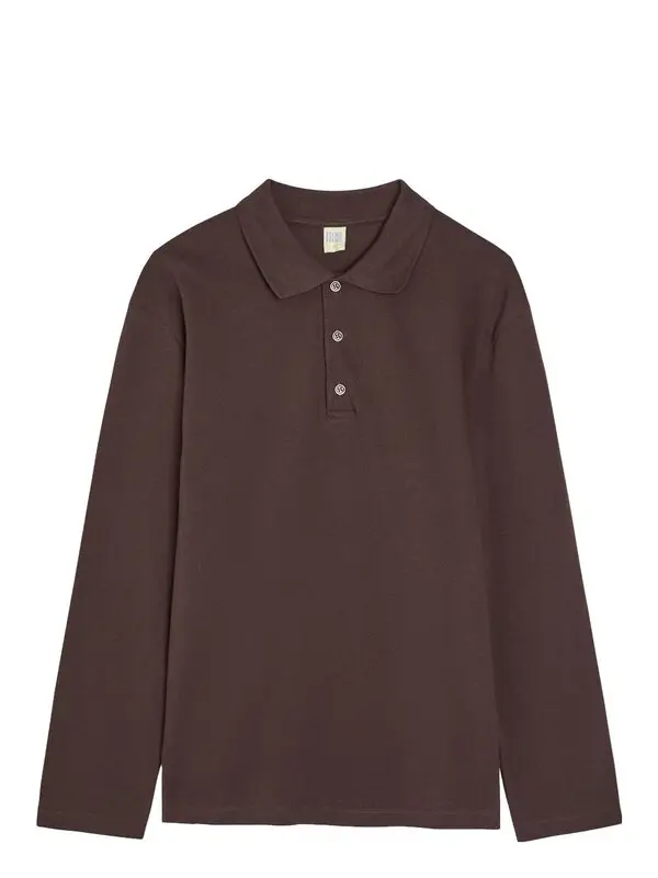FLORE FLORE Cotton Polo Shirt - Dark Brown
