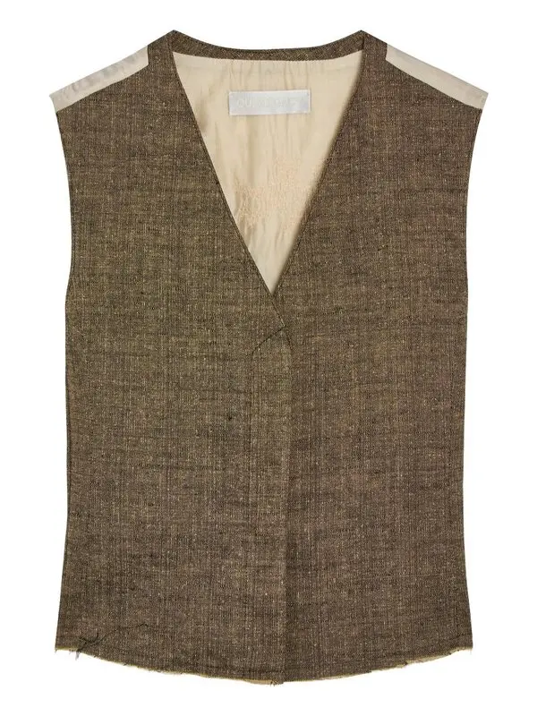 Our Legacy Base Linen And Silk-blend Waistcoat - Brown