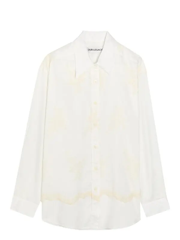 Our Legacy Embroidered Cotton-poplin Shirt - White