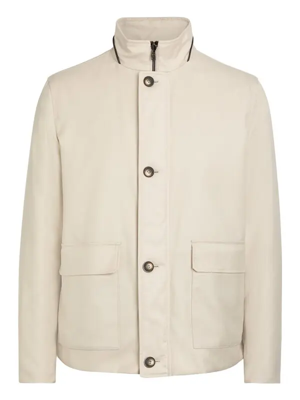 Herno Reversible Cashmere And Silk-blend Jacket - Ecru