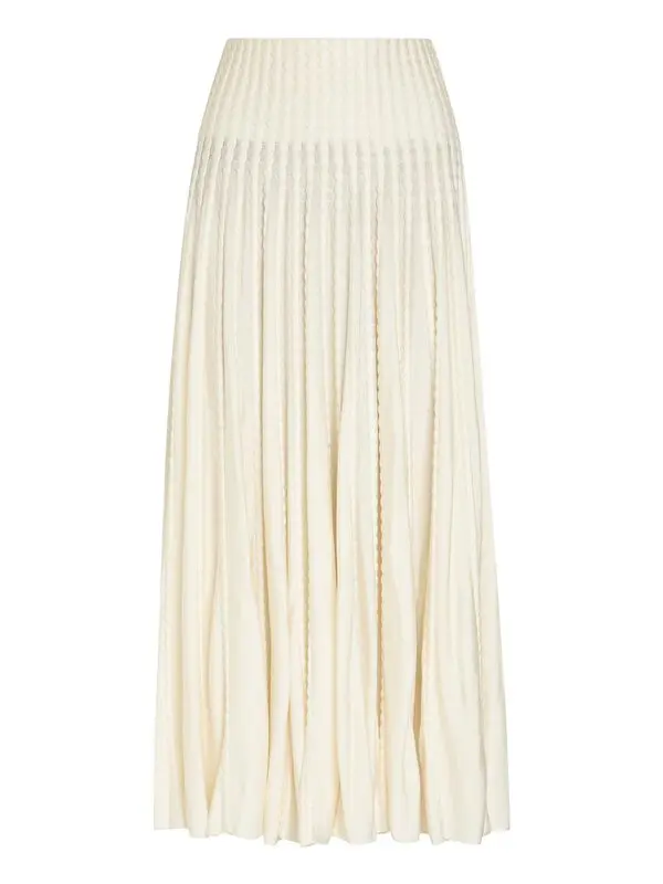 Alaïa Textured Knit Midi Skirt - White