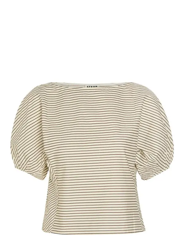 Staud Didi Striped Top - White