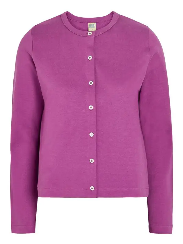 FLORE FLORE Poppy Cotton Cardigan - Purple