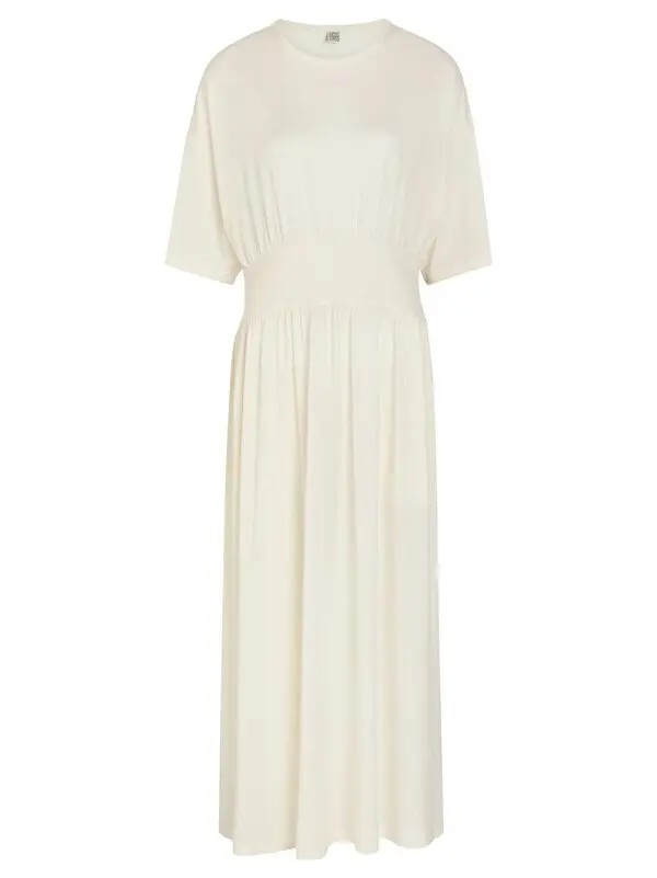 TOTEME Cotton And Silk-blend Midi Dress - Off White