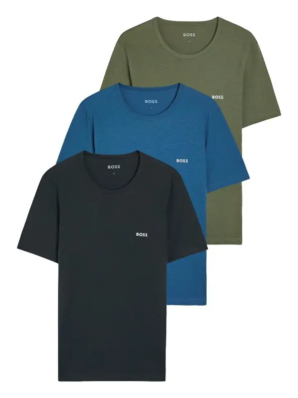 BOSS Classic Logo-embroidered Cotton T-shirt - Blue