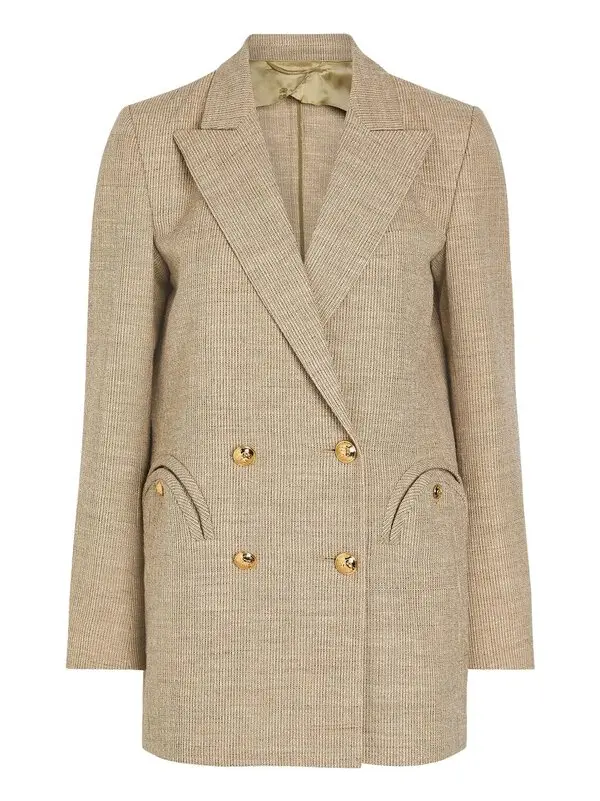 BLAZÉ MILANO Marisa Double-breasted Cotton-blend Blazer - Beige