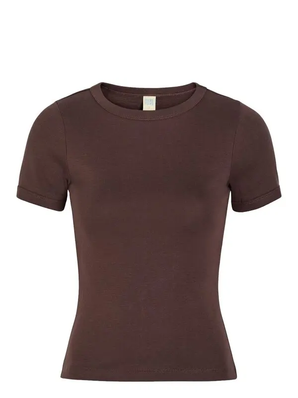 FLORE FLORE Cotton T-shirt - Dark Brown