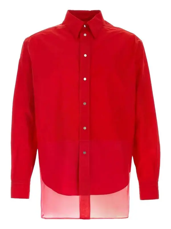 Fendi Fluid Organza Plain Shirt - Red
