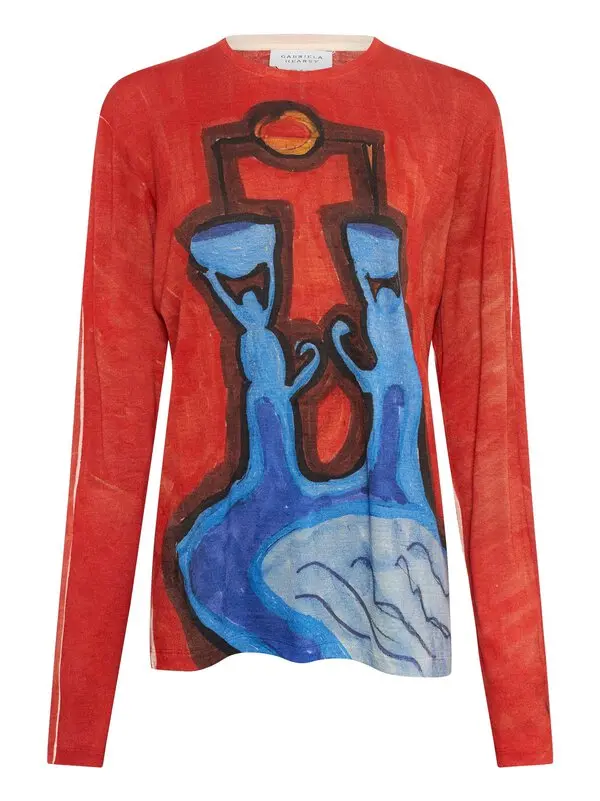 Gabriela Hearst Isaro Long Sleeve T-shirt - Multicolor