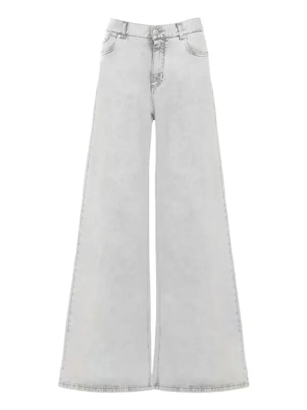 PANICALE Embellished Wide Leg Jeans - Grey