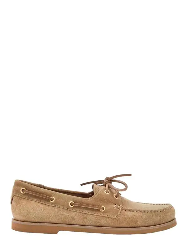 GIANVITO ROSSI Vandée Lace-up Boat Shoes - Neutrals