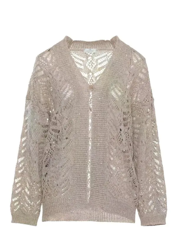PANICALE Openwork Cardigan - Neutrals