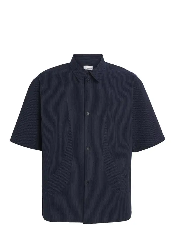 SAGE NATION Pinstripe Takeshi Shirt - Navy