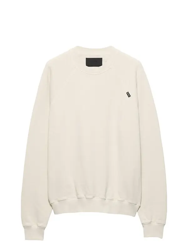 Prada Cotton Logo Tab Sweatshirt - Neutral