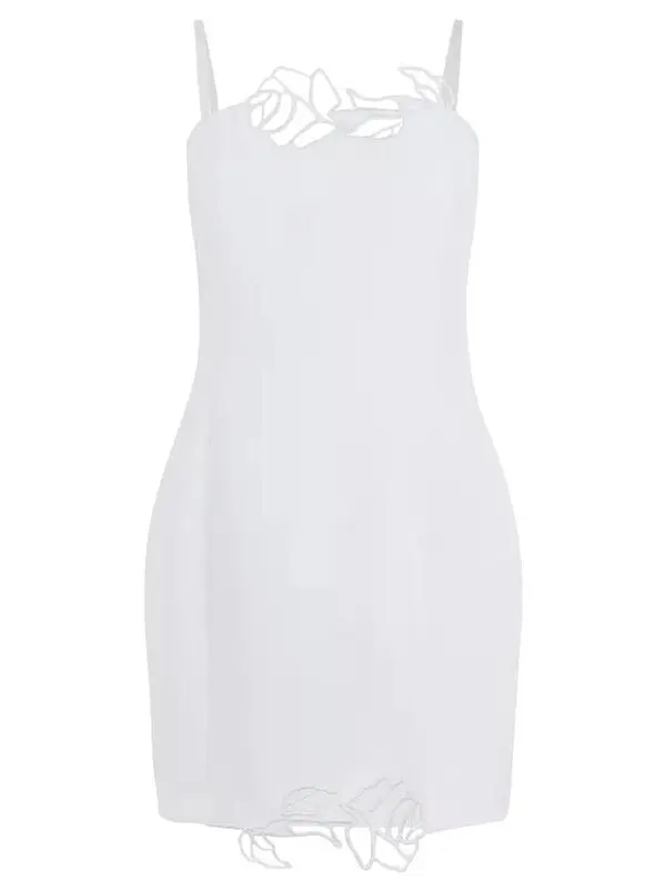 Blumarine Floral Appliquéd Dress - White