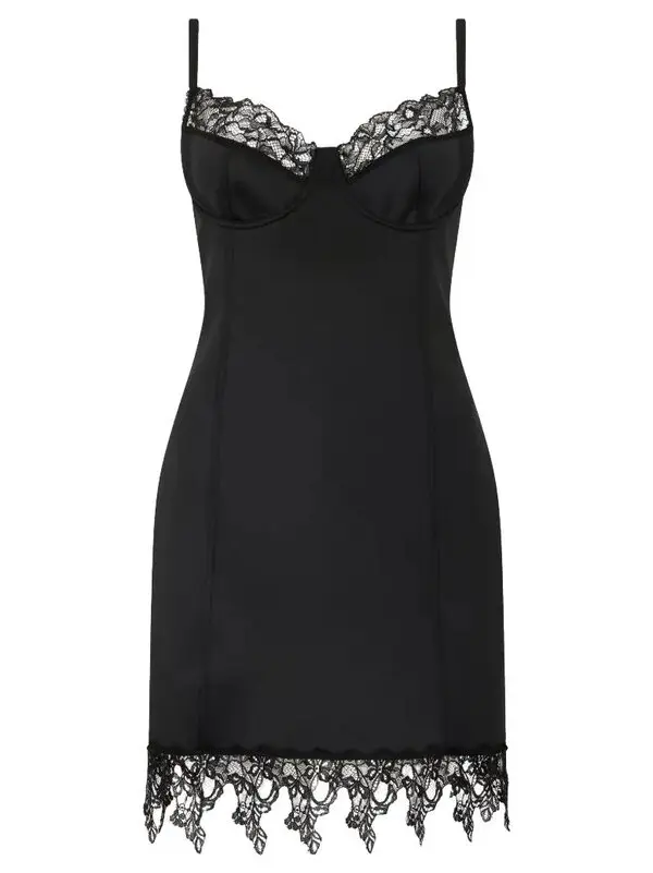 Blumarine Lace Trim Dress - Black