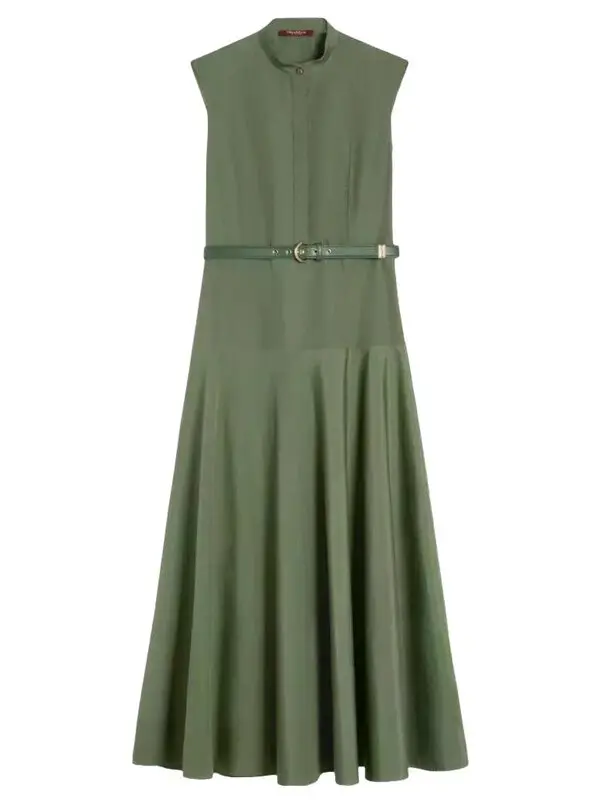 Max Mara Belted A-line Dress - Green