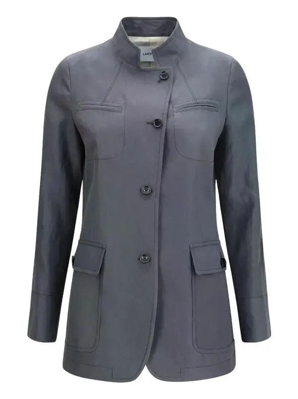 LARDINI Mandarin Collar Jacket - Grey