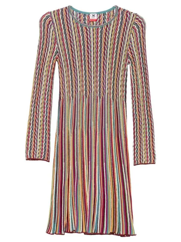 Missoni Long-sleeve Striped Mini Dress - Pink