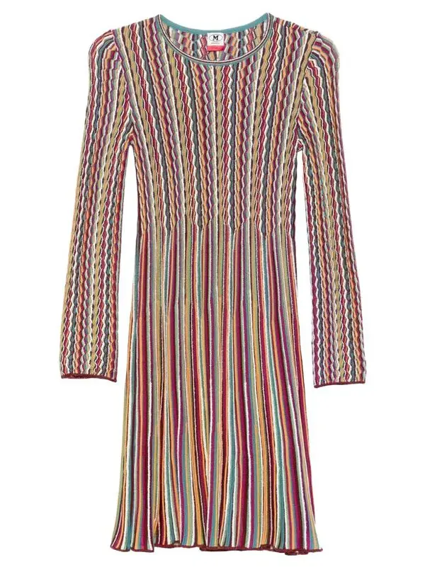 Missoni Long-sleeve Striped Mini Dress - Pink