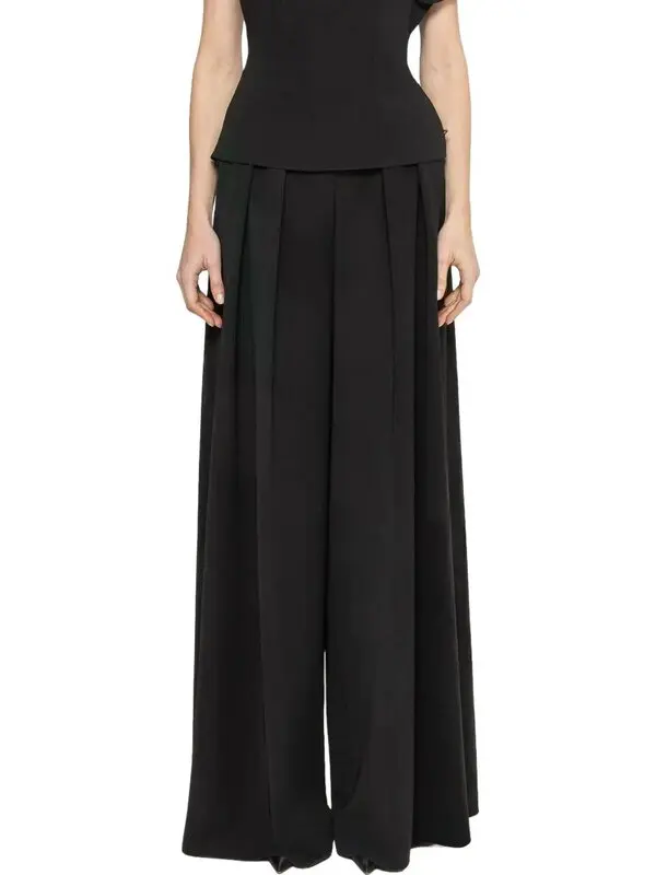 NISSA High-rise Palazzo Trousers - Black