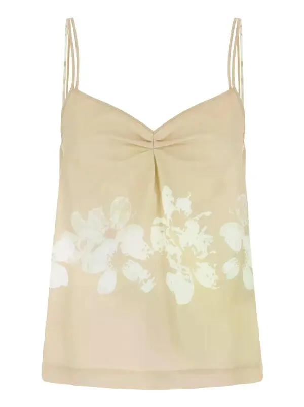 Iceberg Floral-print Linen Top - Neutrals