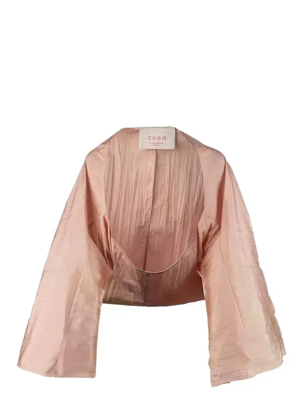 CO.GO Linen Cropped Jacket - Pink