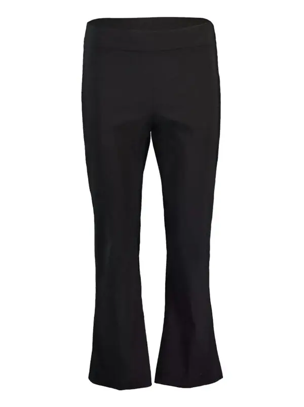 Avenue Montaigne Crop Flare Trousers - Black