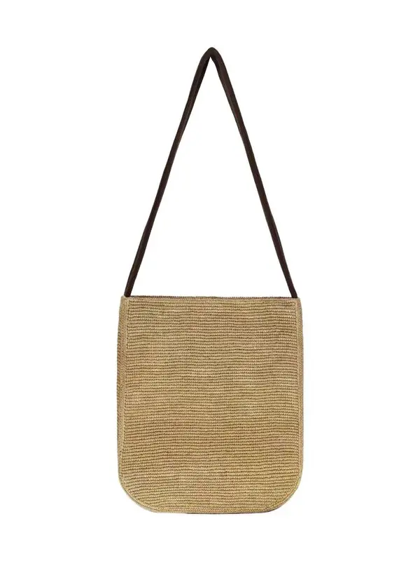 THE ROW Lori Curved Raffia Shoulder Bag - Neutrals