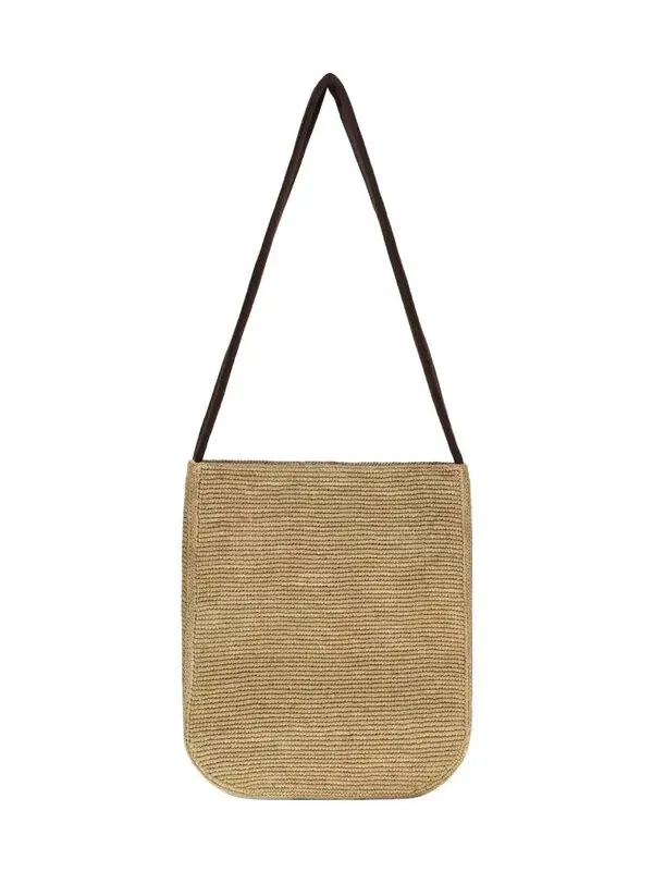 THE ROW Lori Curved Raffia Shoulder Bag - Neutrals