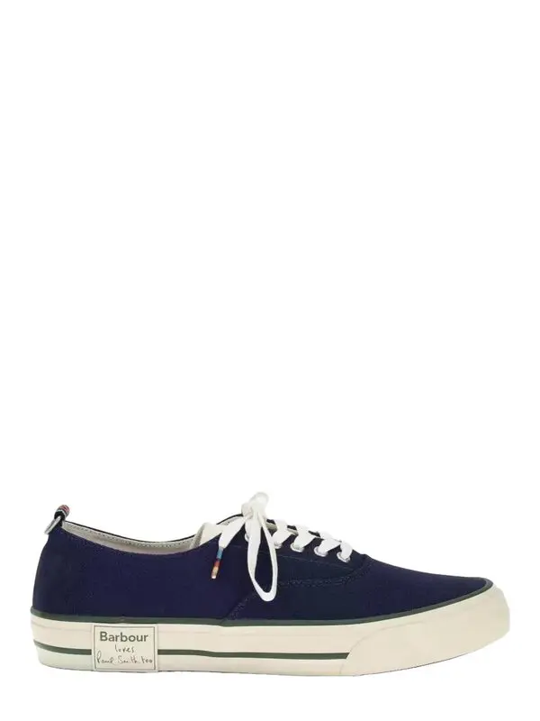 Barbour X Paul Smith Lace-up Embroidery Sneakers - Blue