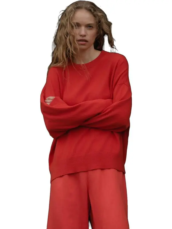 Jenni Kayne Cashmere Marina Crewneck Top - Red