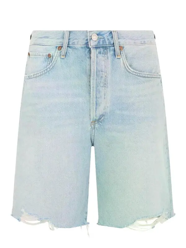 AGOLDE Distressed Denim Shorts - Blue