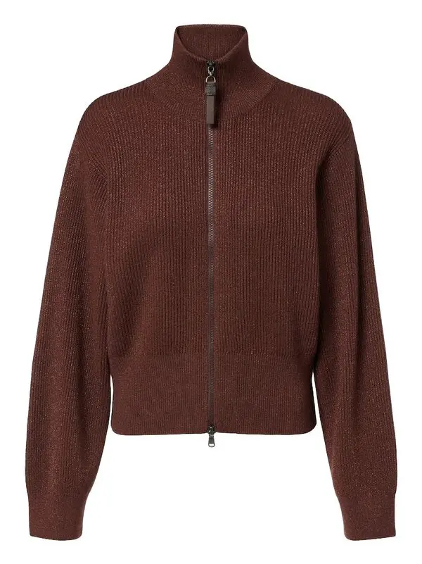 Brunello Cucinelli Monili Cashmere-blend Sweater - Brown