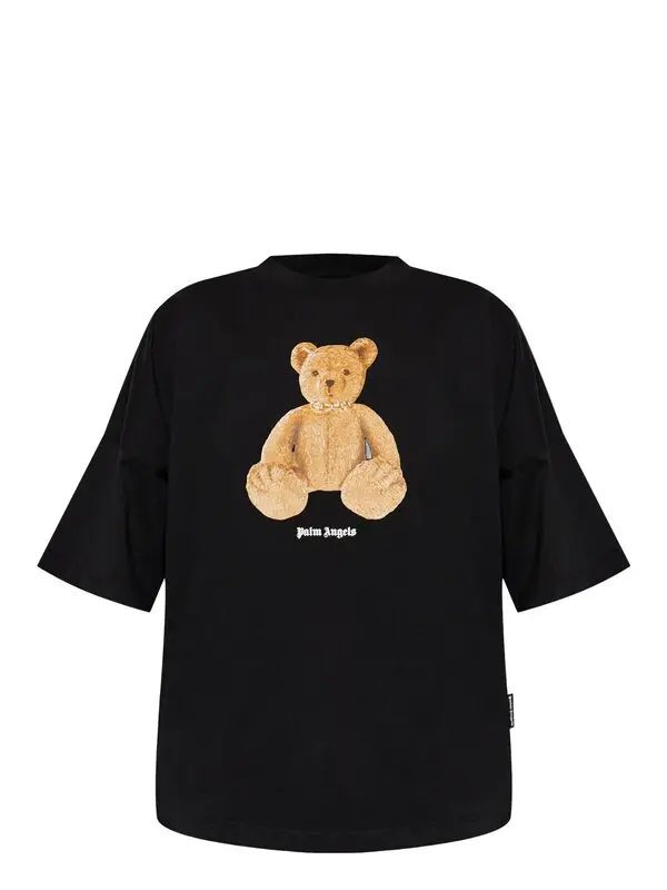Palm Angels T-shirt With Printed Logo - Black