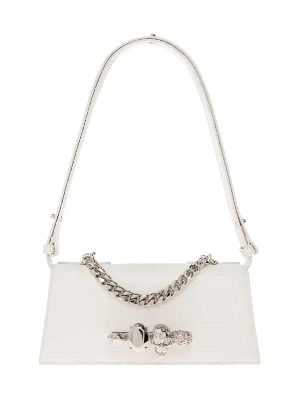 Alexander McQueen Jewelled Mini Bag - White
