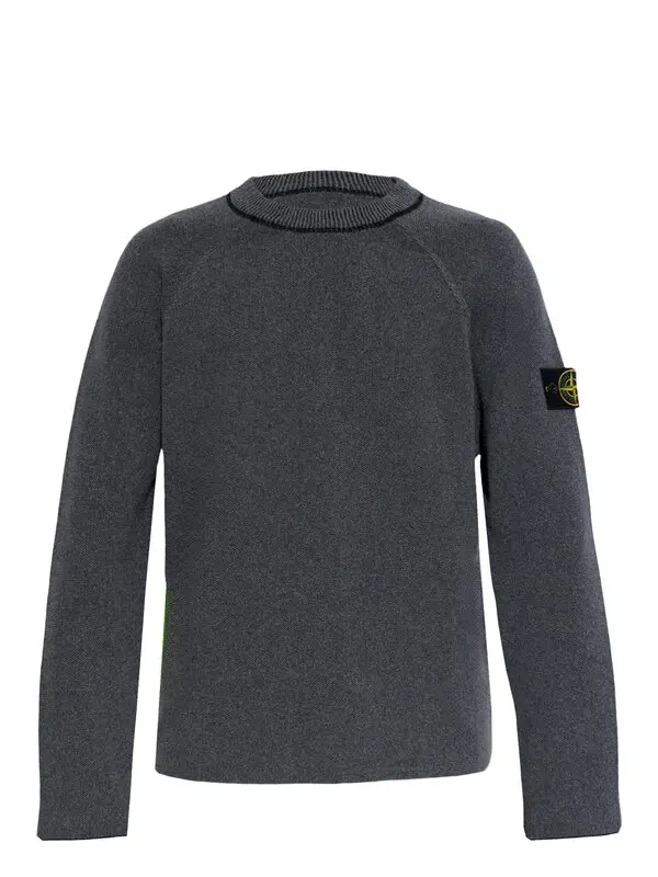 Stone Island Sweater With Logo Patch - Grey