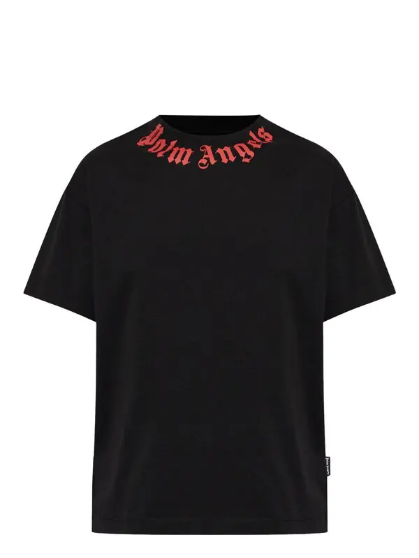 Palm Angels T-shirt With Printed Logo - Black