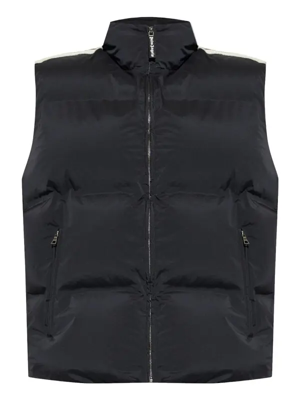 Palm Angels Insulated Vest With Stand-up Collar - Black
