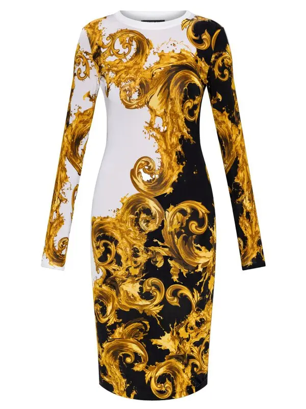 Versace Dress With Barocco Print - Multicolour