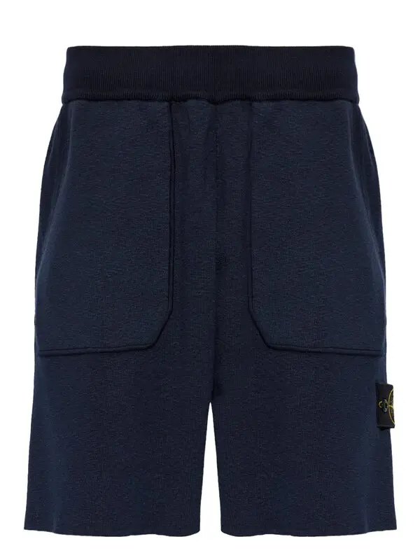 Stone Island Logo Patch Shorts - Navy Blue
