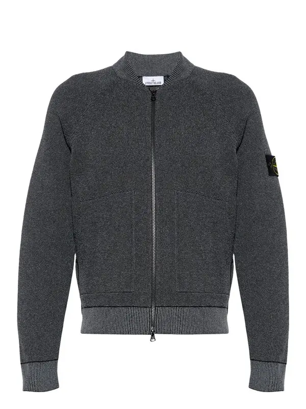 Stone Island Cardigan With Pockets - Grey