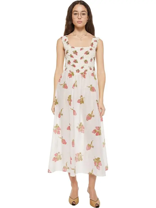 Alix Of Bohemia Kay Strawberry Dot Dress - White