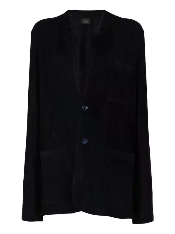 Brioni Button Ribbed Jacket - Blue