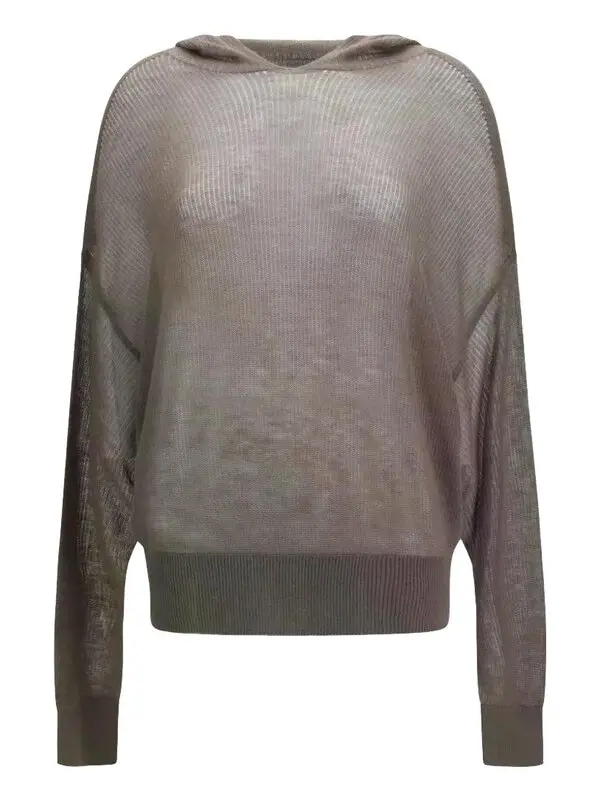 Rick Owens Hooded Knitwear - Brown