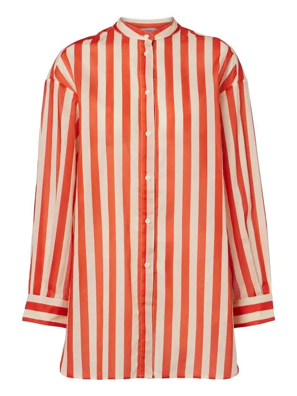 ERES Duetto Striped Cotton Voile Shirt - Orange