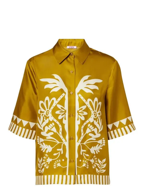 ERES Meraude Floral Silk Twill Shirt - Yellow