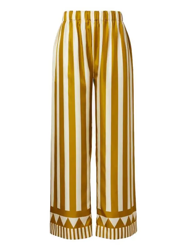 ERES Pacha Striped Silk Twill Palazzo Pants - Yellow