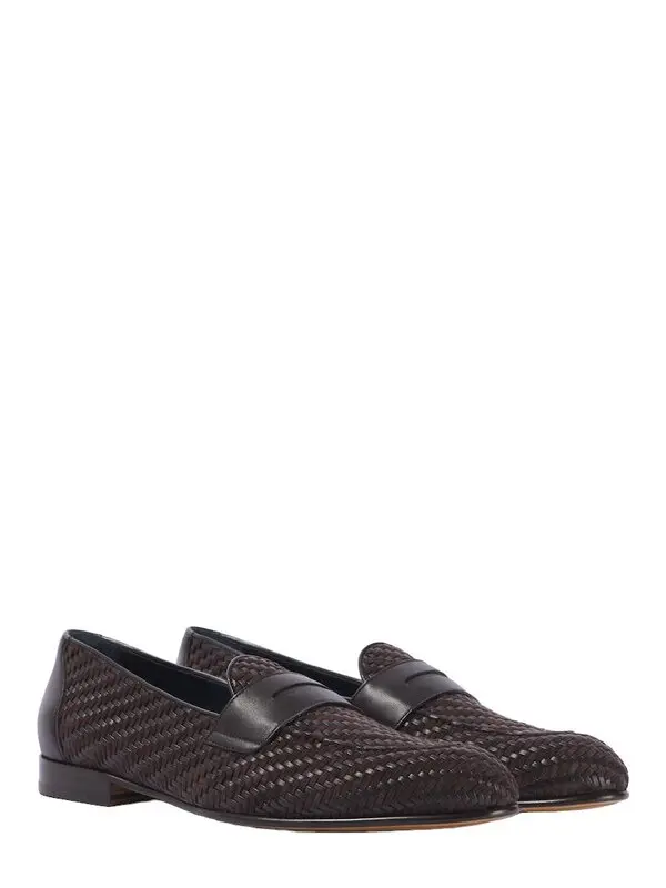 Brioni Leather And Suede Loafers - Brown
